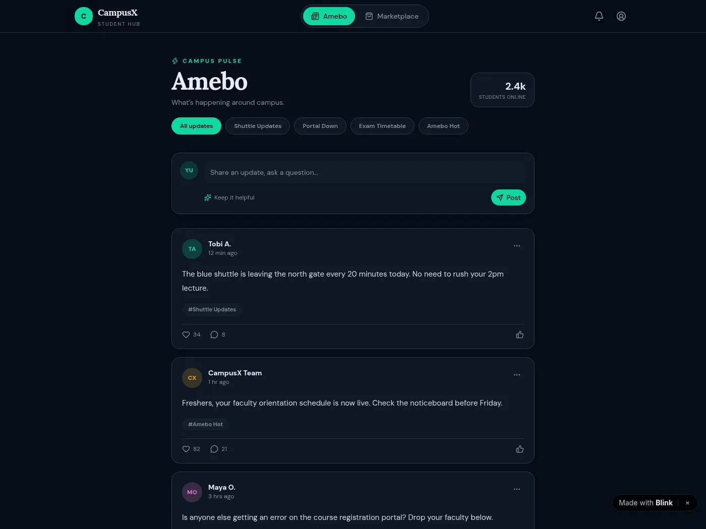 CampusX Student Hub