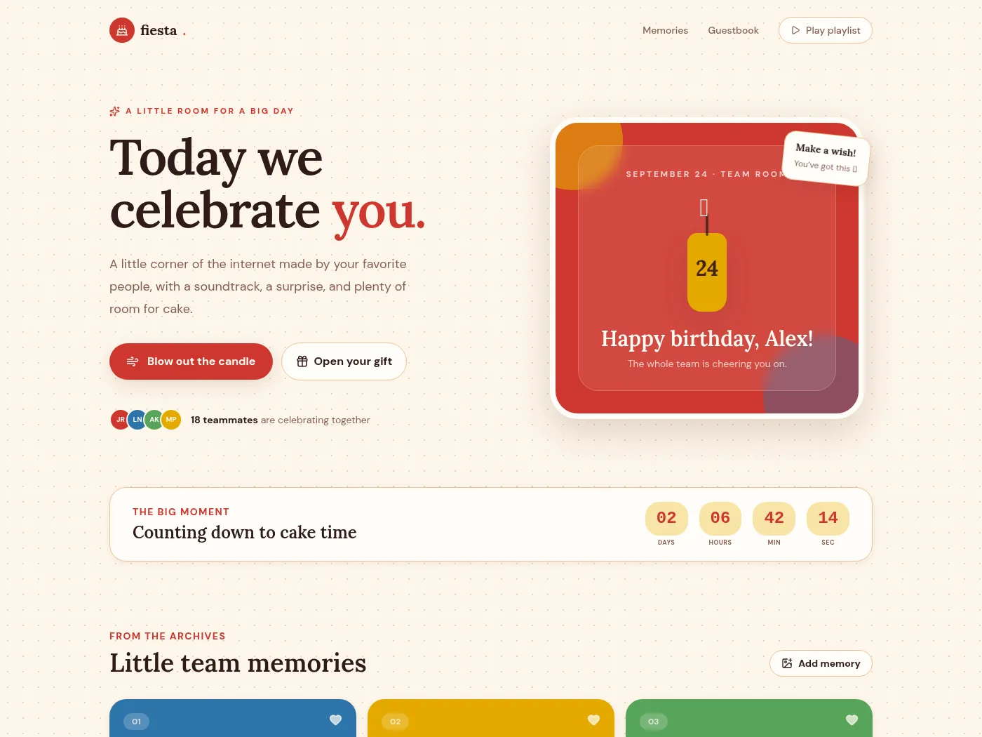 Team Birthday Card Fiesta