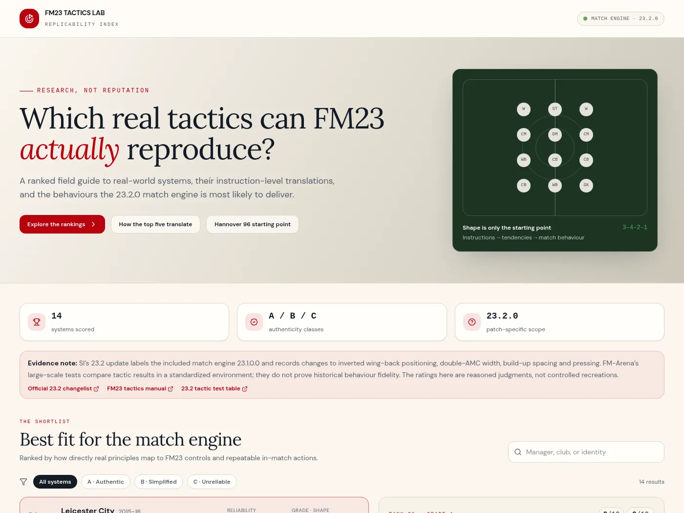 FM23 Replicable Tactics Analyzer