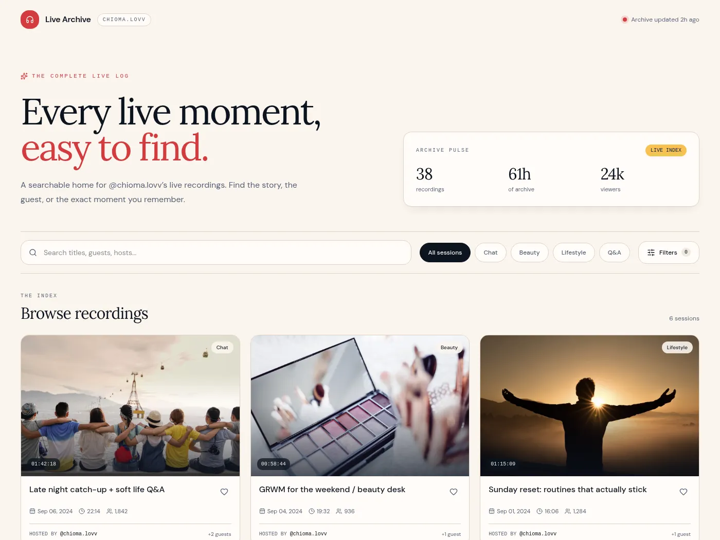 TikTok Live Archive Hub