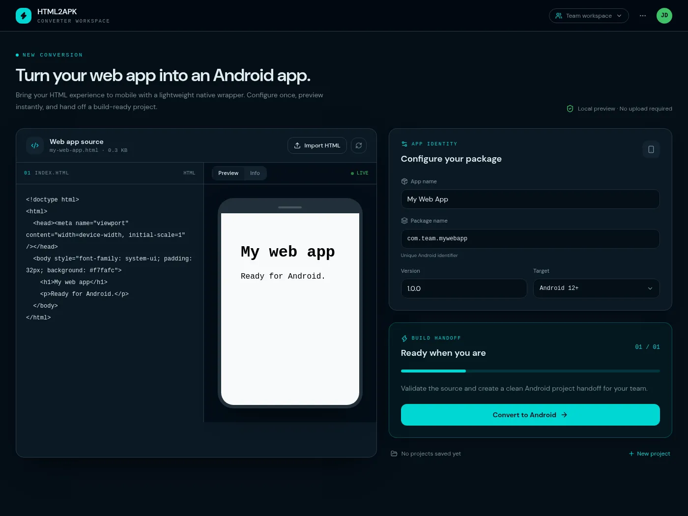 HTML2APK Converter