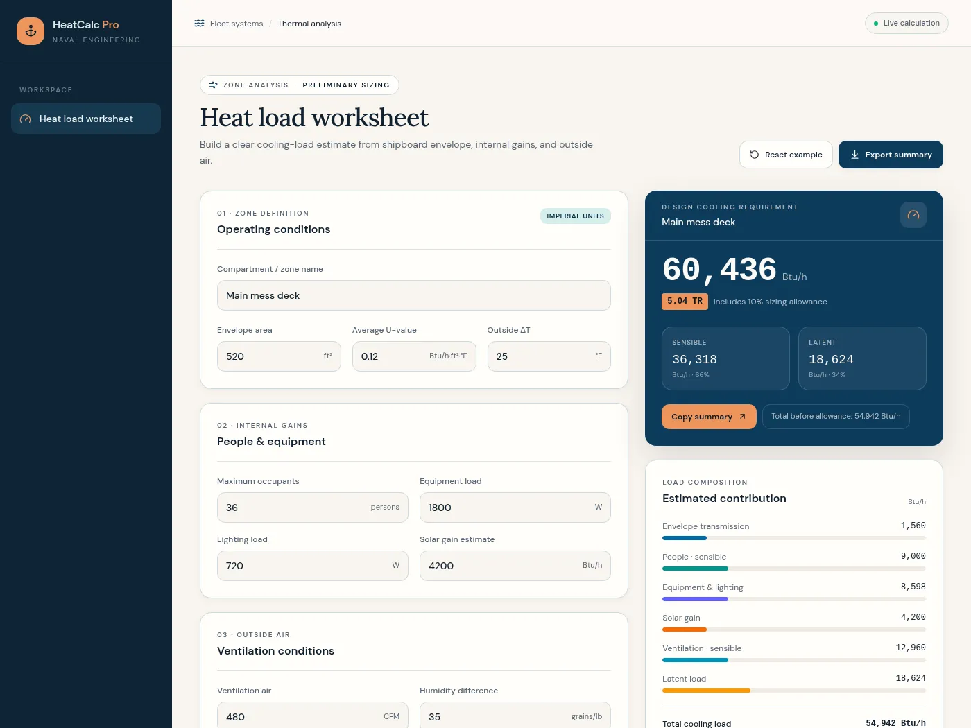 Naval HeatCalc Pro