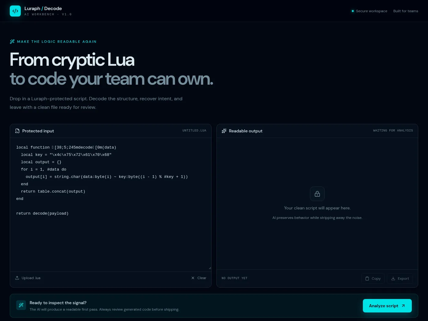 Luraph Deobfuscator AI