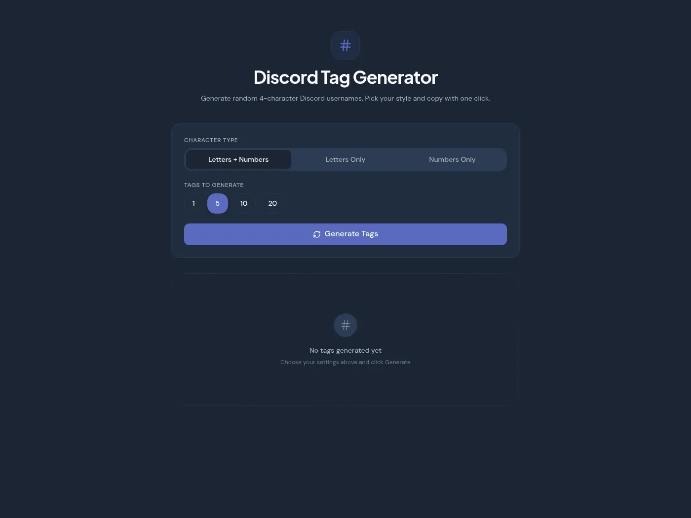 Discord Tag Generator
