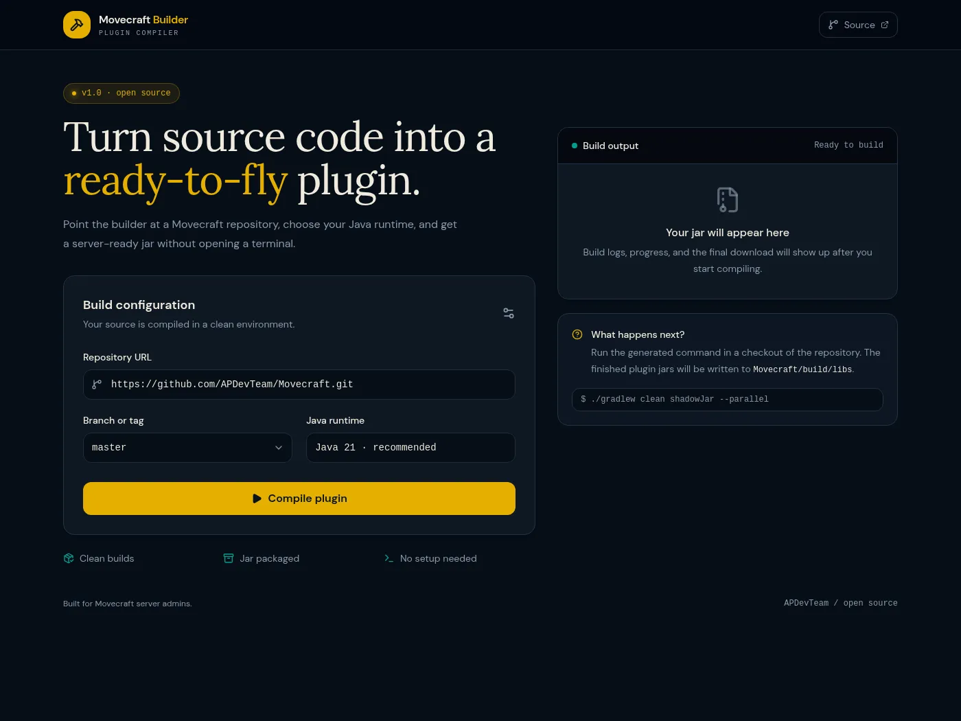 Movecraft Plugin Jar Builder