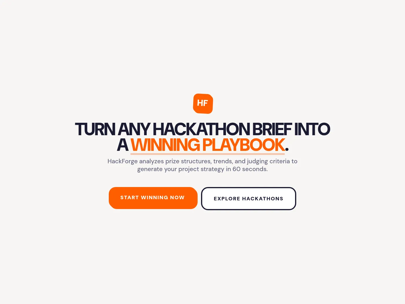 HackForge — Hackathon Playbook AI
