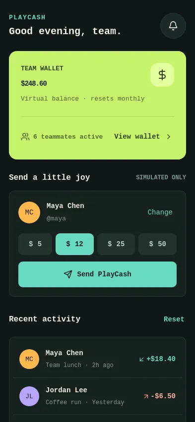 PlayCash Simulator