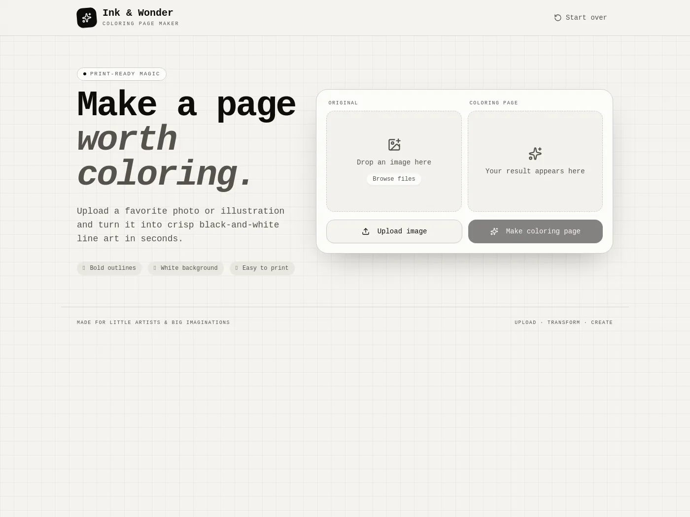 B&W Coloring Page Maker