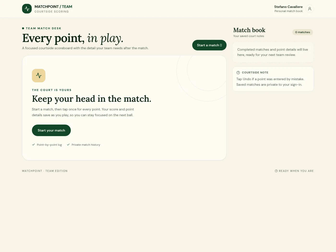 MatchPoint Tennis Scorer