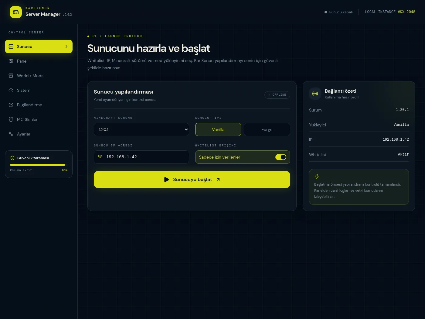 KarlXenon Server Manager