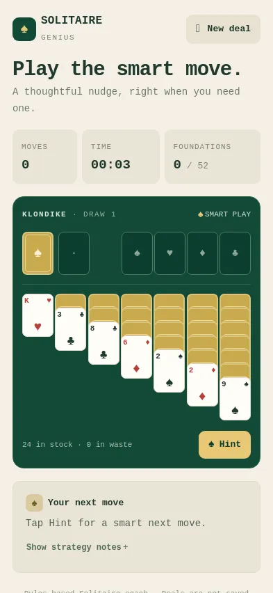 Solitaire Genius Helper