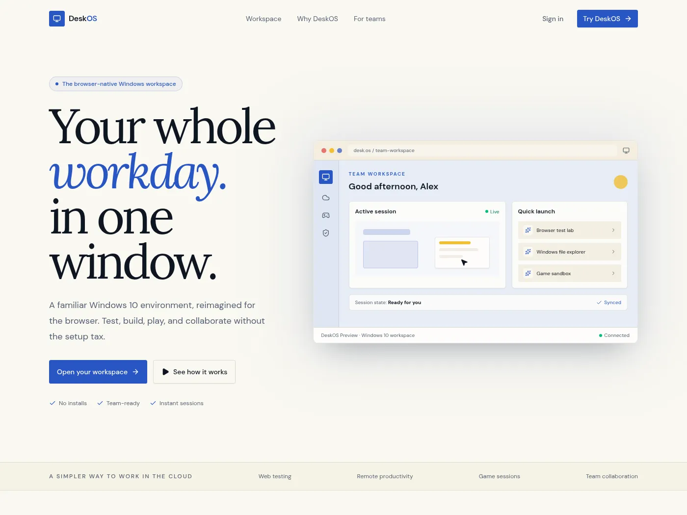 Win10 Web Workspace