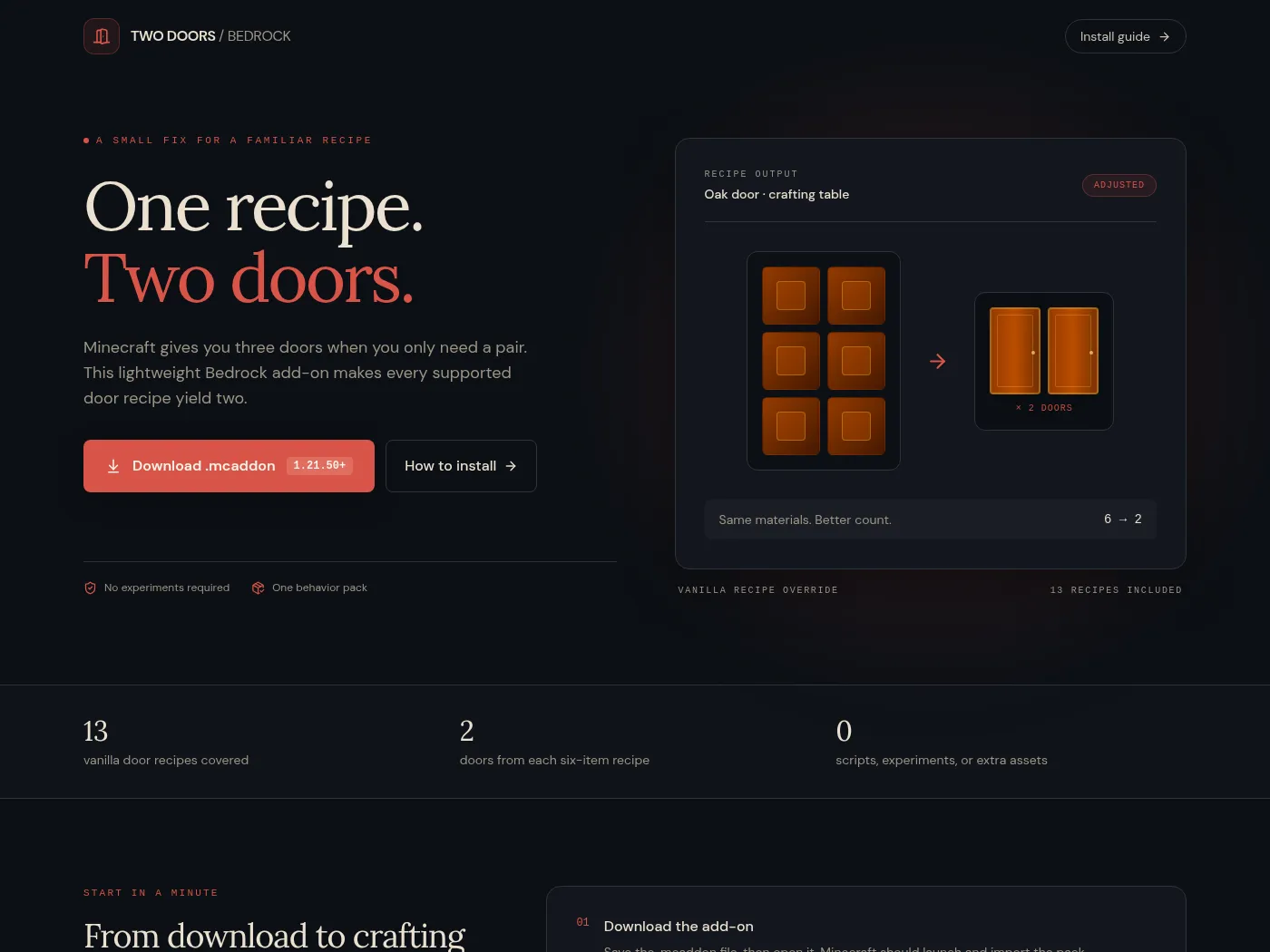 Bedrock 2Doors Add-On