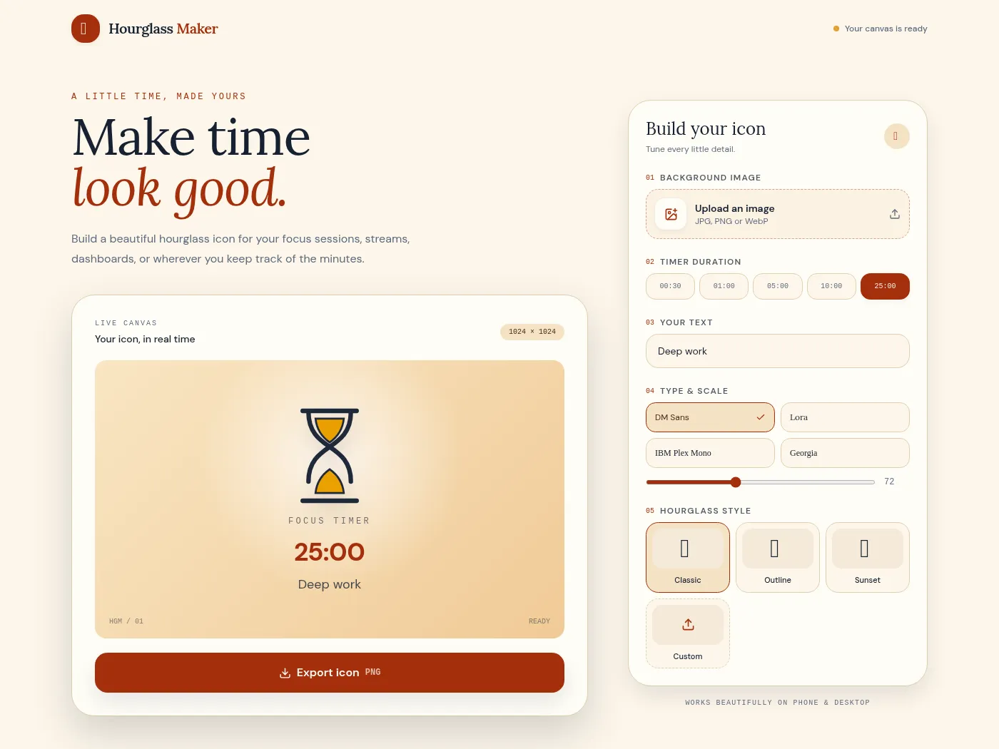 Hourglass Icon Maker