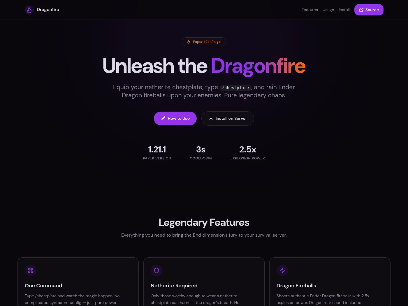 Dragonfire Chestplate Plugin