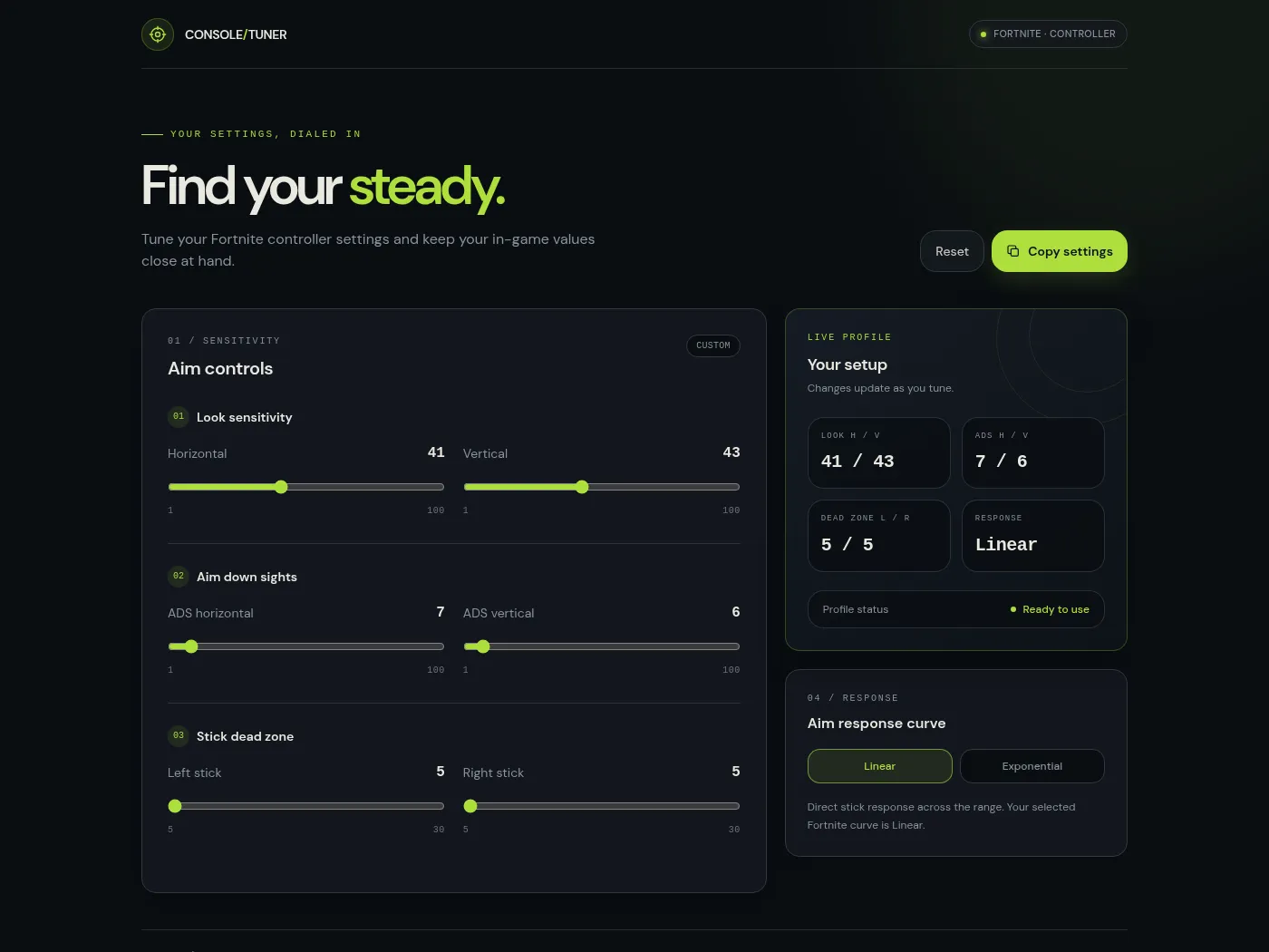 Console Aim Tuner