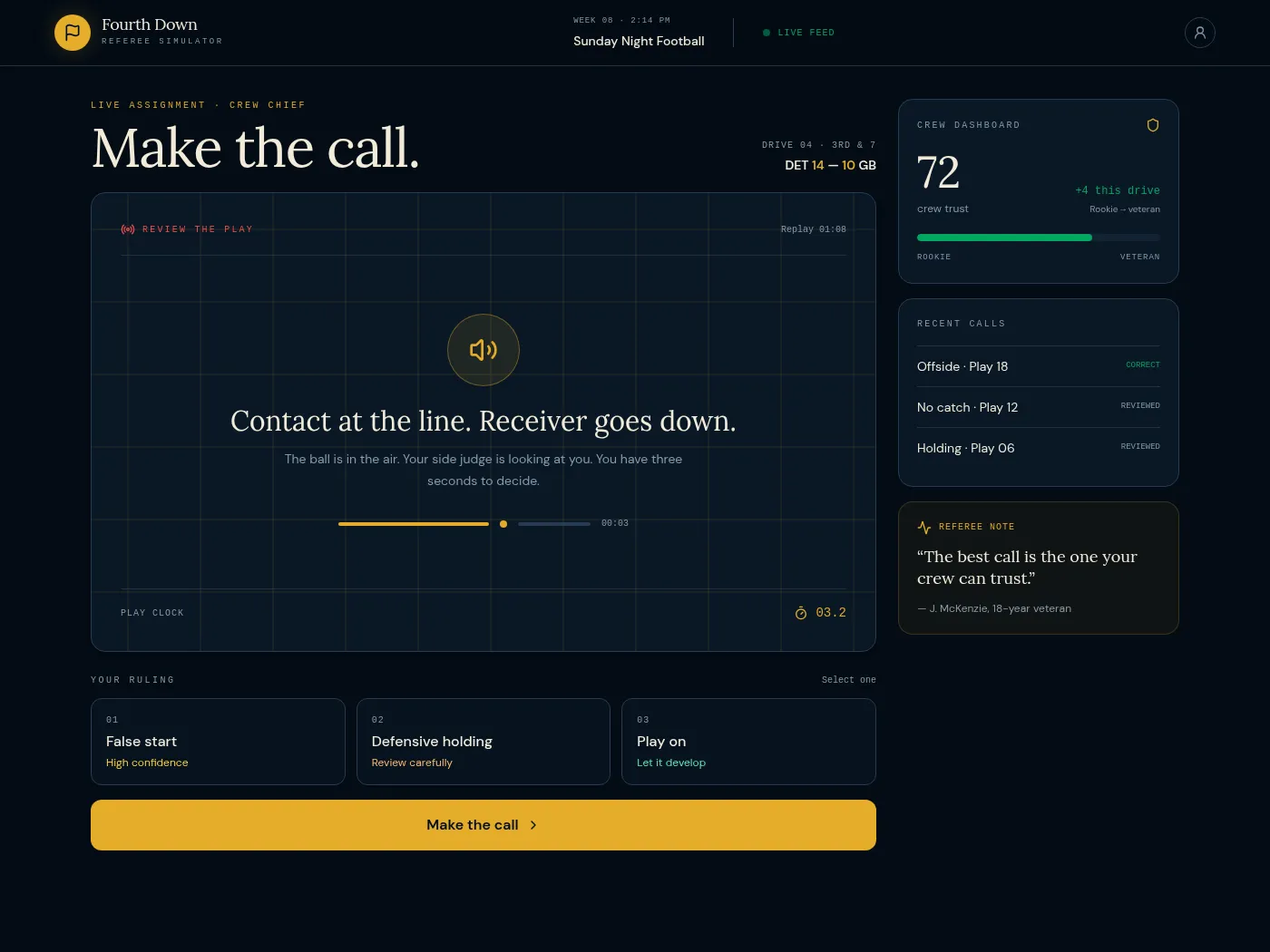 Referee NFL Simulator