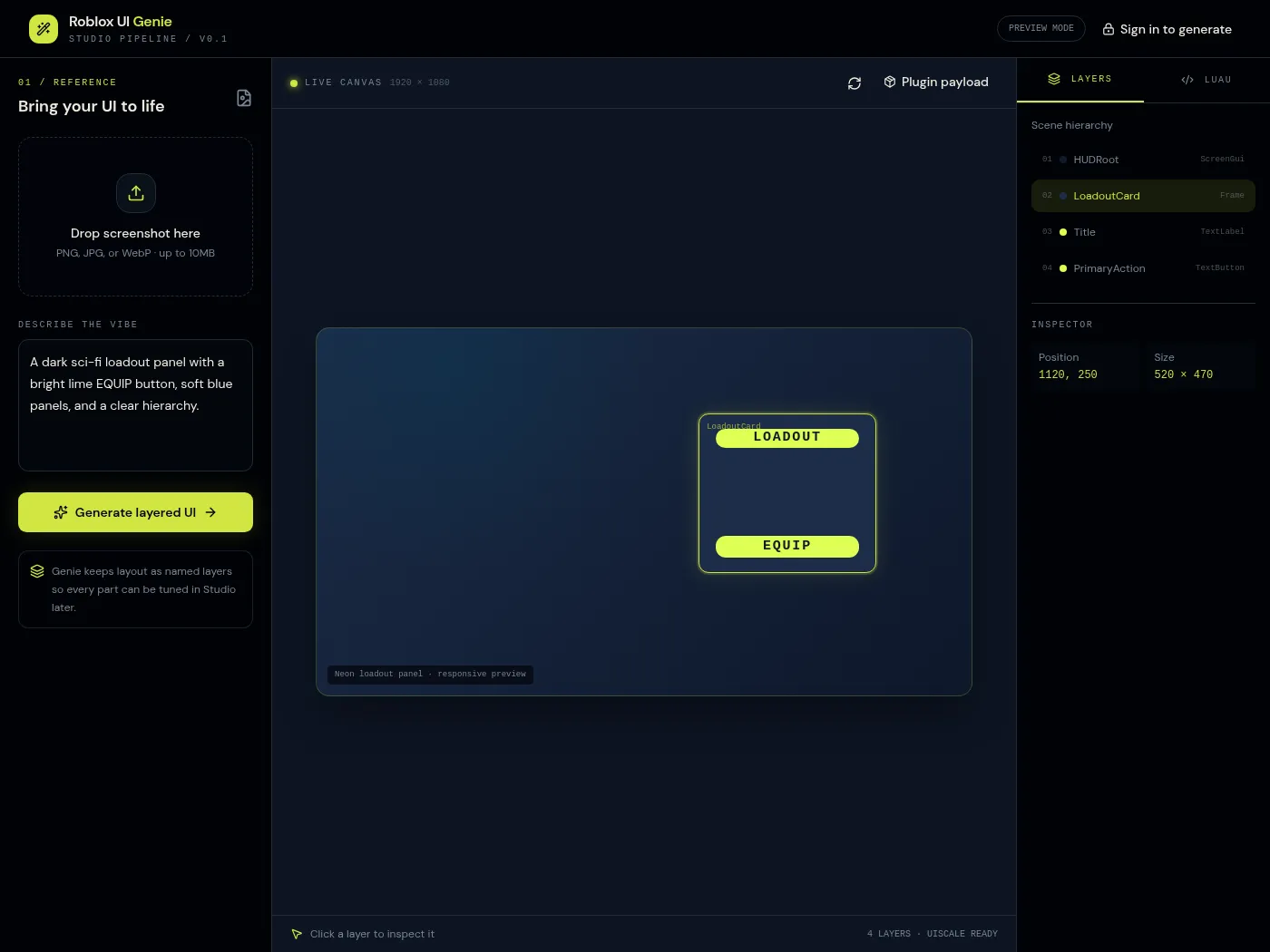 Roblox UI Genie