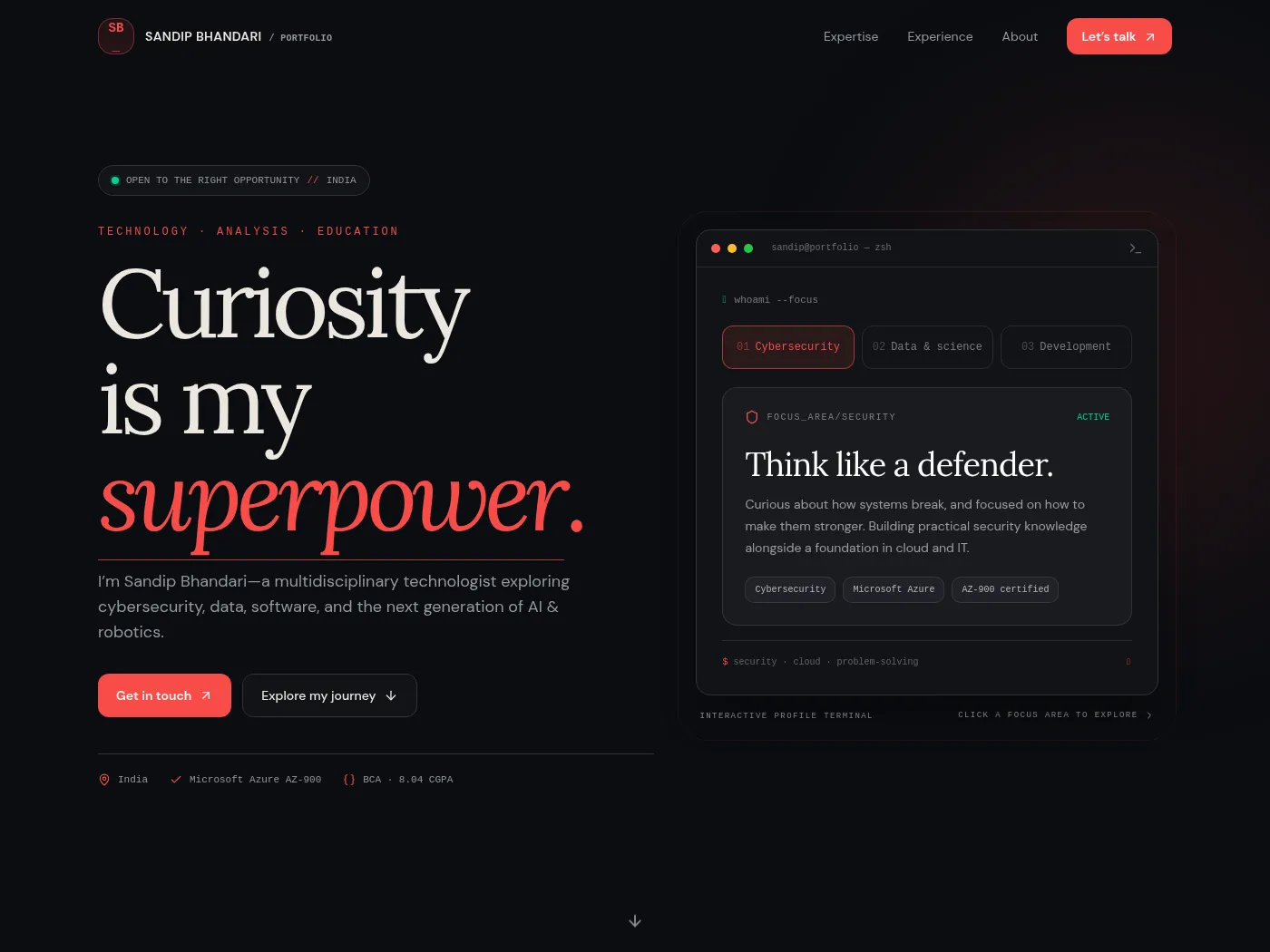 Hacker Profolio by Sandip