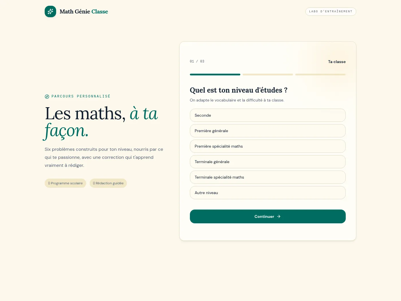 Math Génie Classe