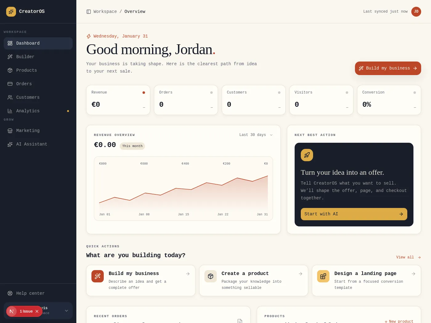 CreatorOS AI Business Builder