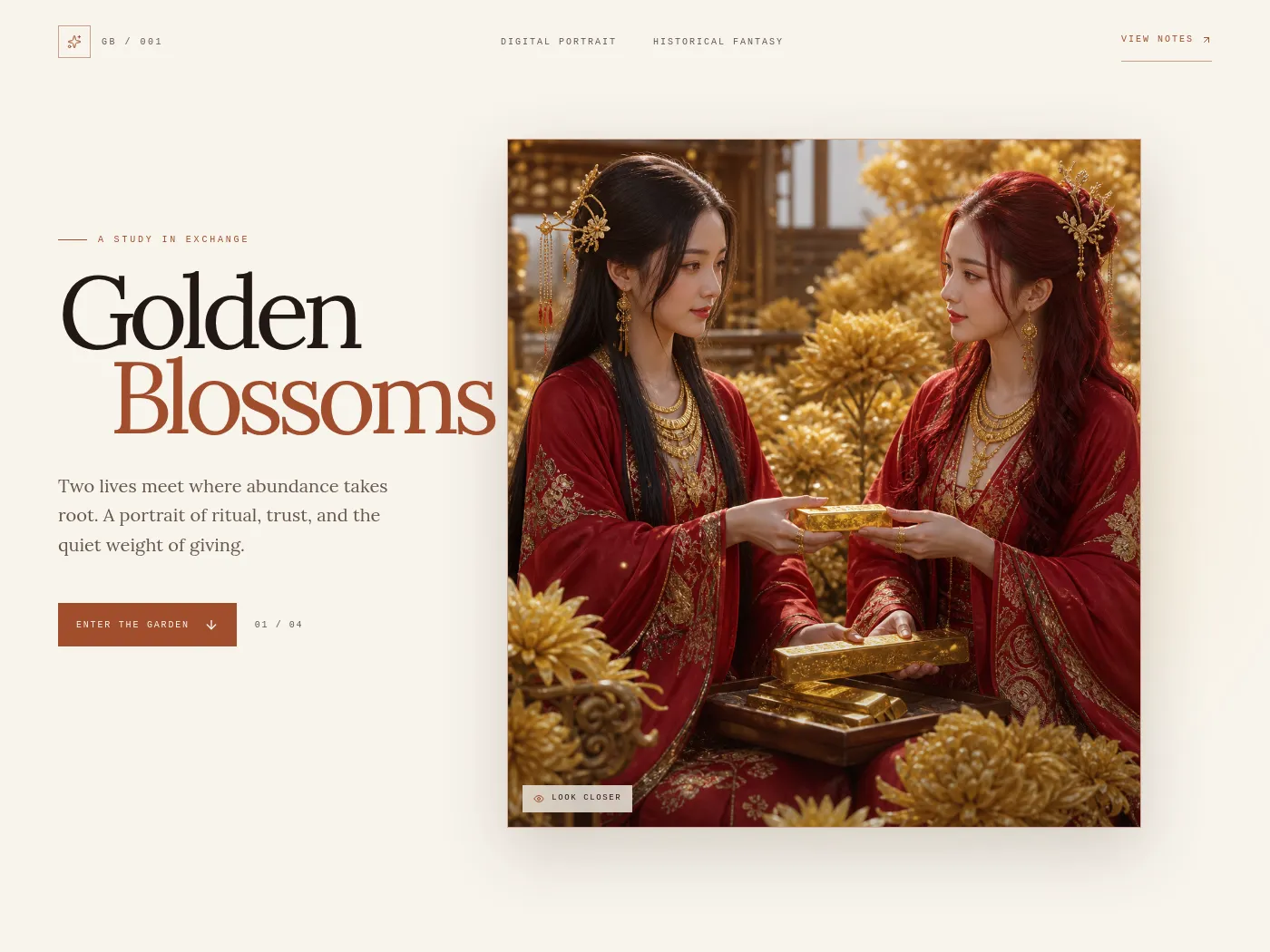 Golden Blossoms Portrait