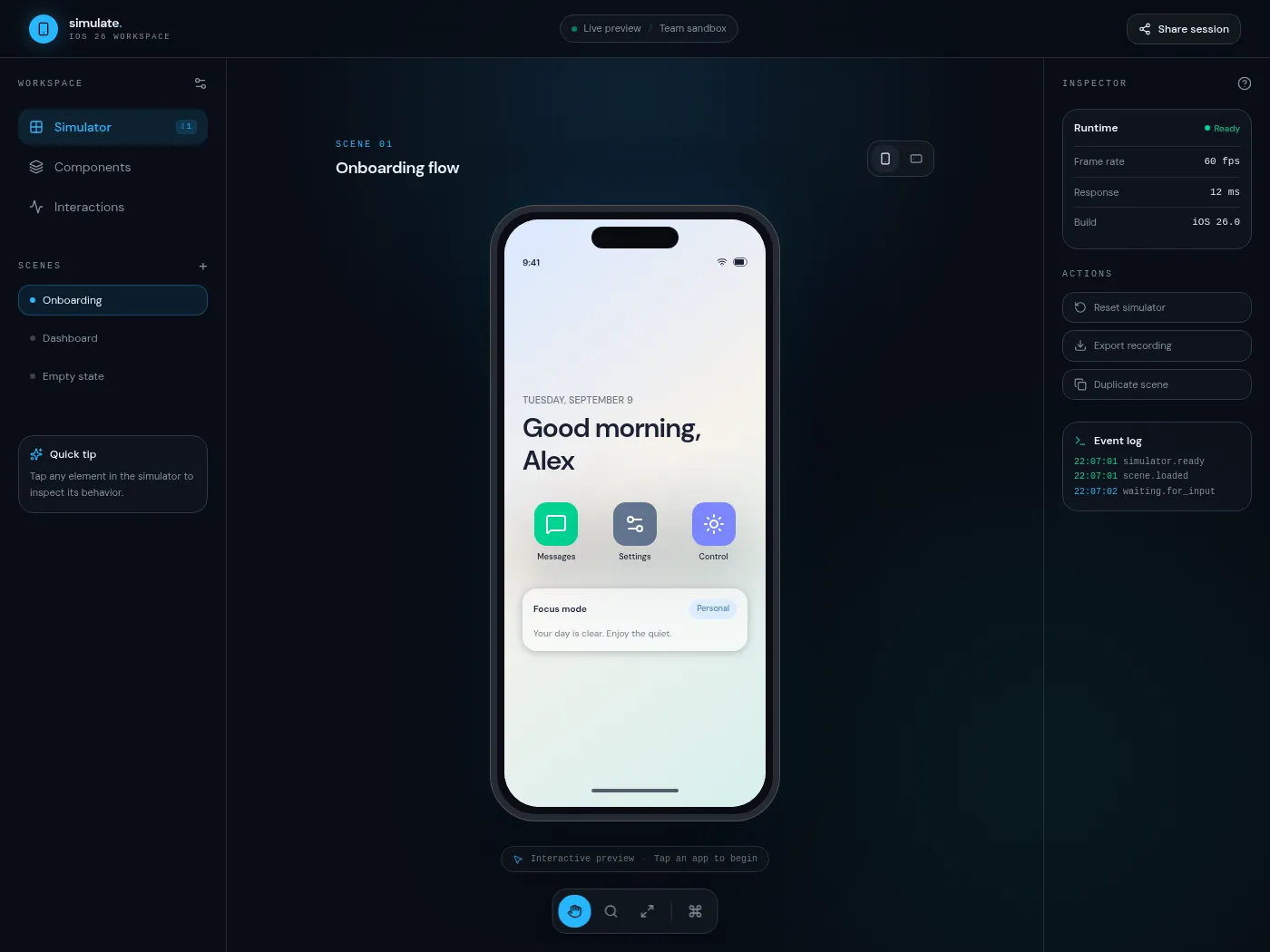 iOS 26 Simulator Pro