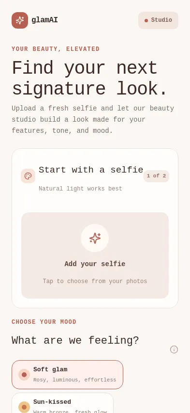 GlamAI Makeover Studio