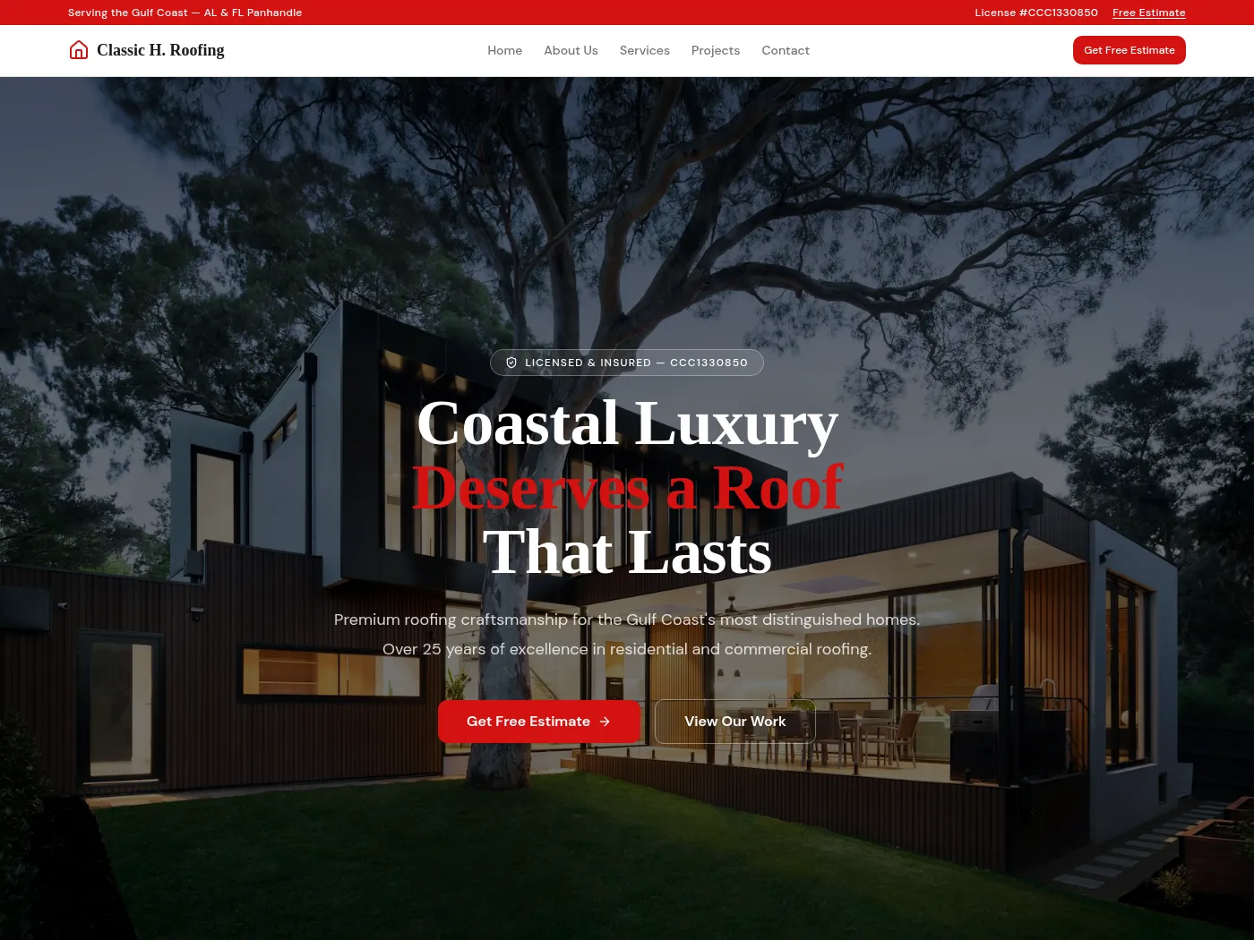 Classic H. Roofing Site