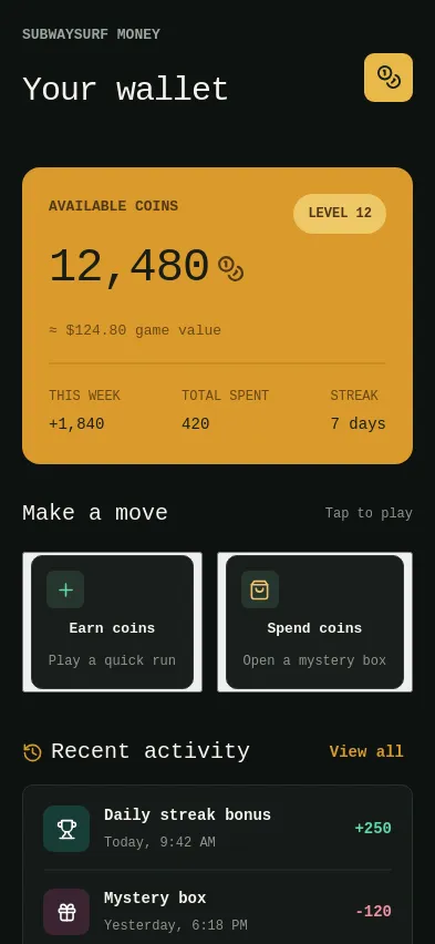 SubwaySurf Money Pay