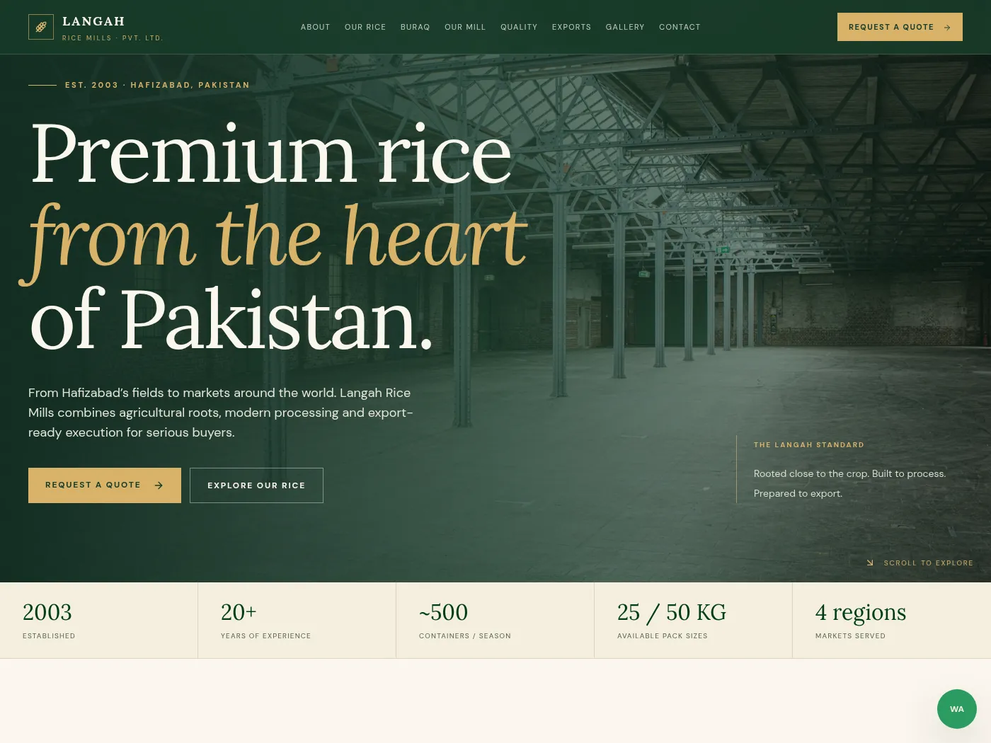 Langah Rice Mills B2B Site