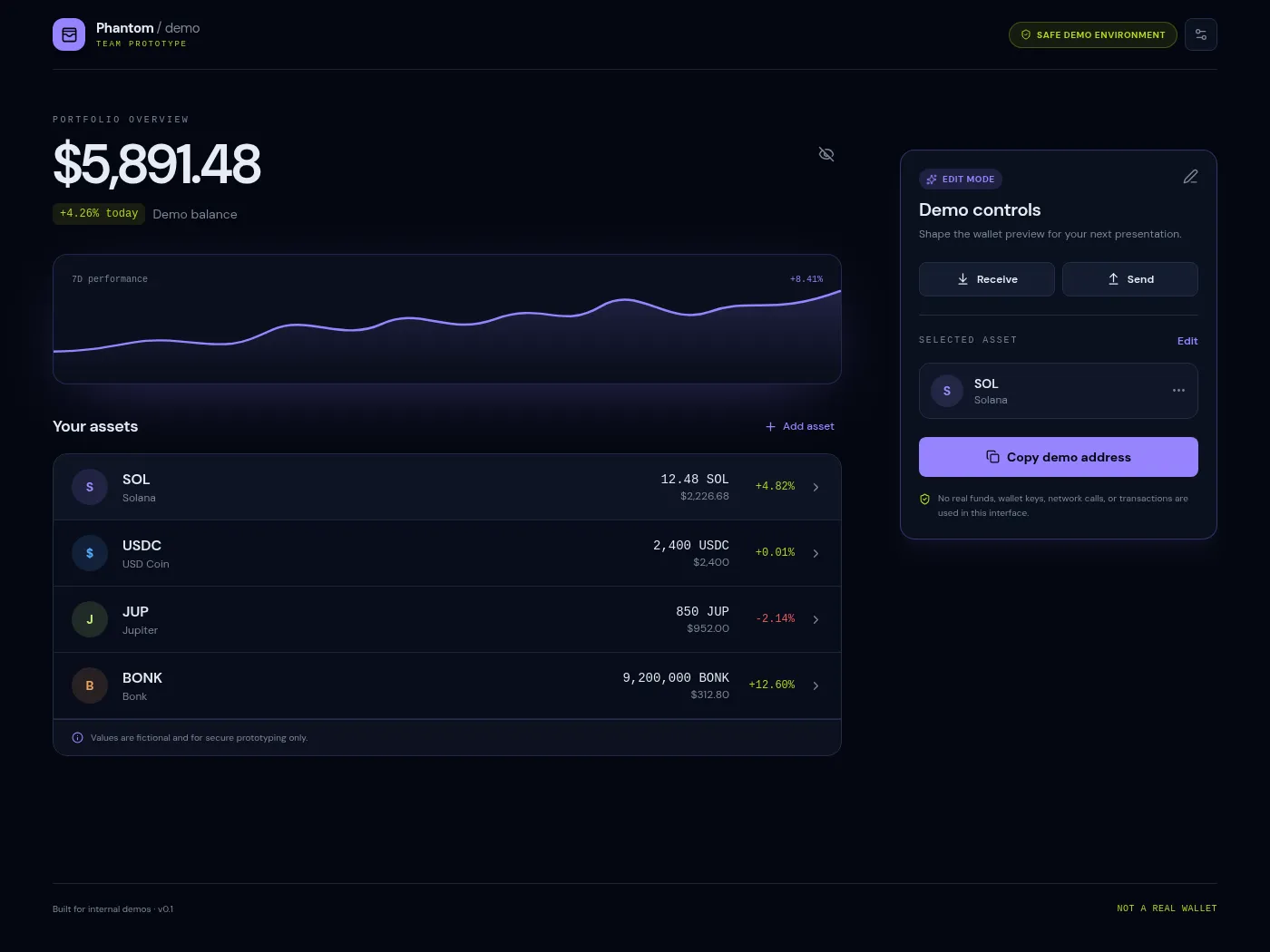 Phantom Wallet Demo UI
