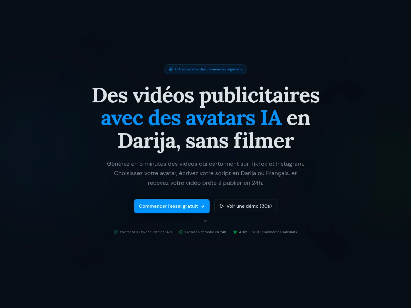 DzAvatar IA Landing Page