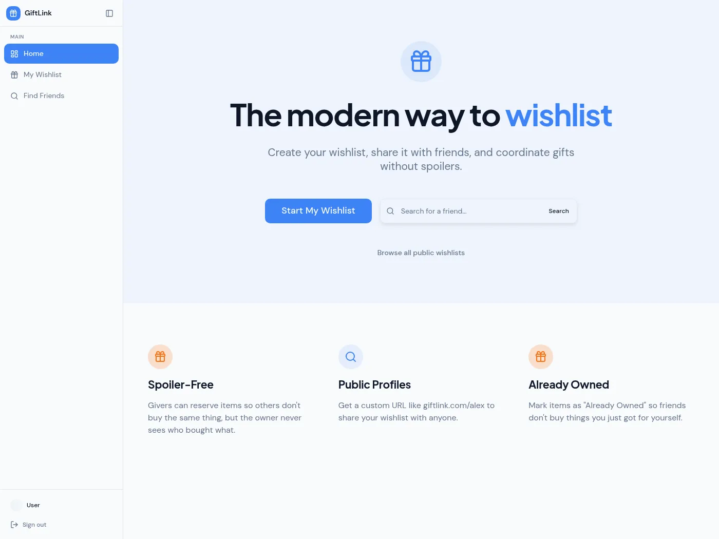 GiftLink Wishlist Platform
