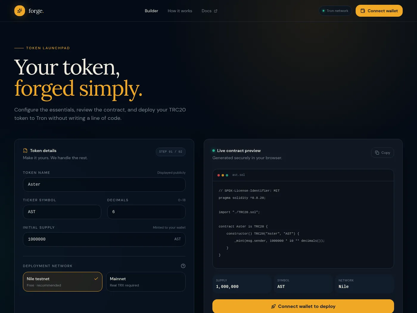 Tron Token Builder