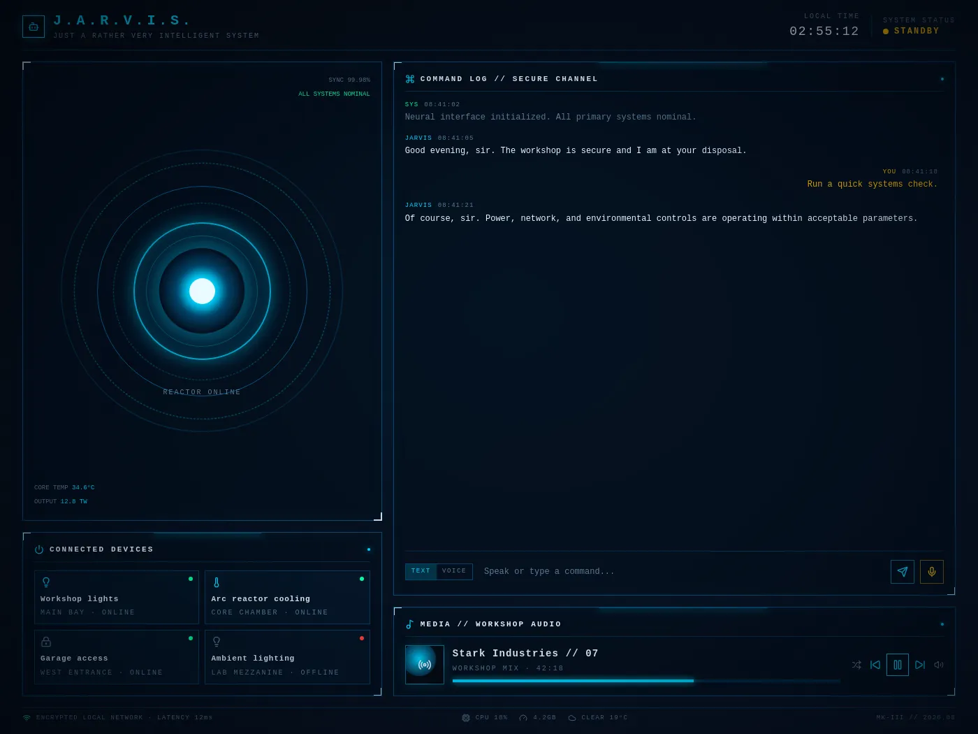 JARVIS HUD Dashboard