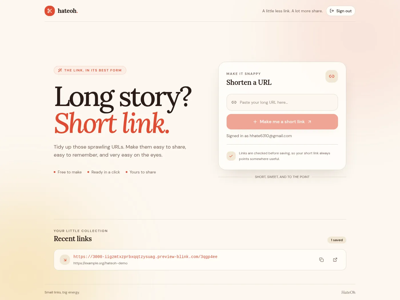 HateOh Shortener
