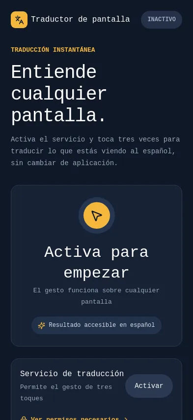 Traductor de Pantalla Móvil
