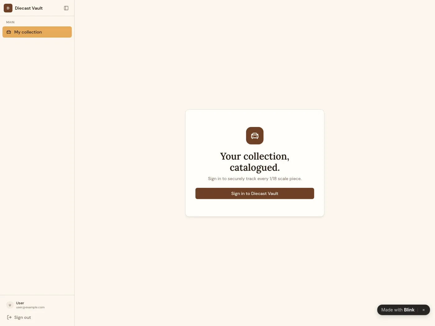 Diecast Inventory Tracker