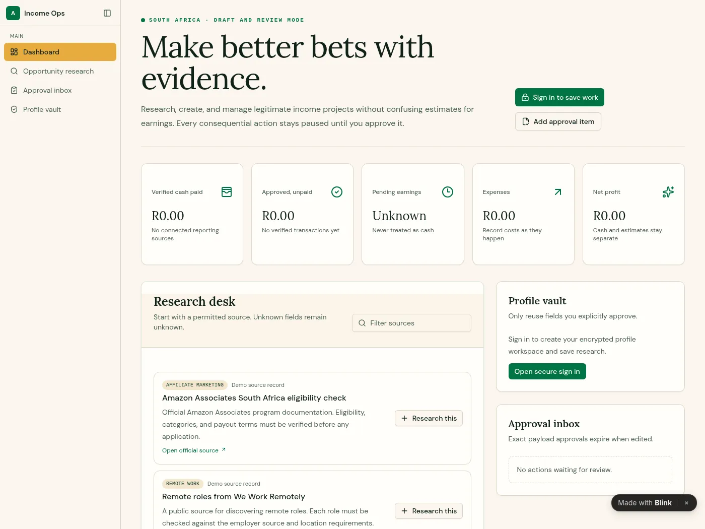 Income Operations Hub