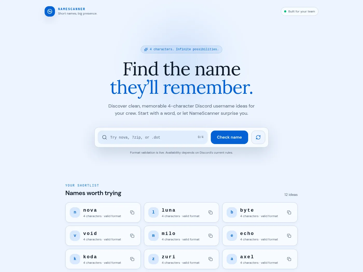 Discord NameScanner