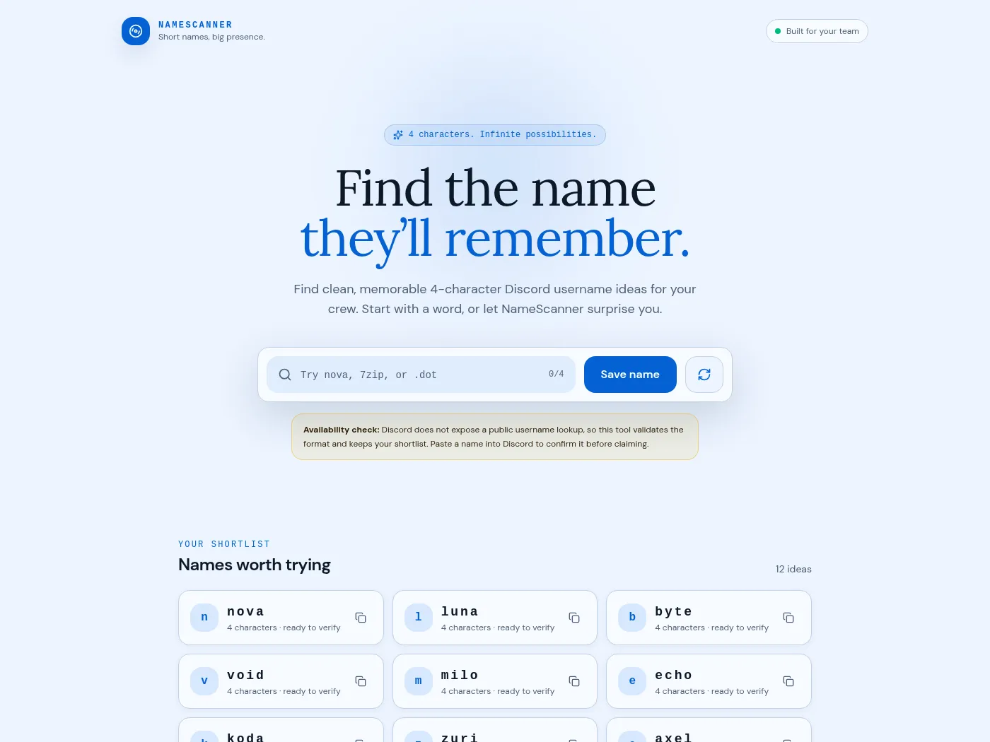 Discord NameScanner