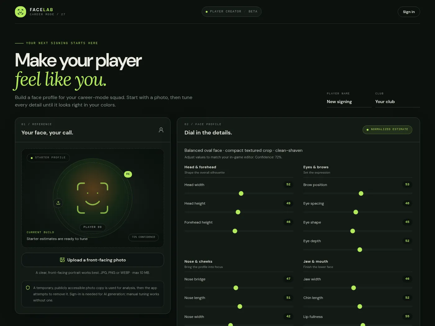 FC27 Face Generator
