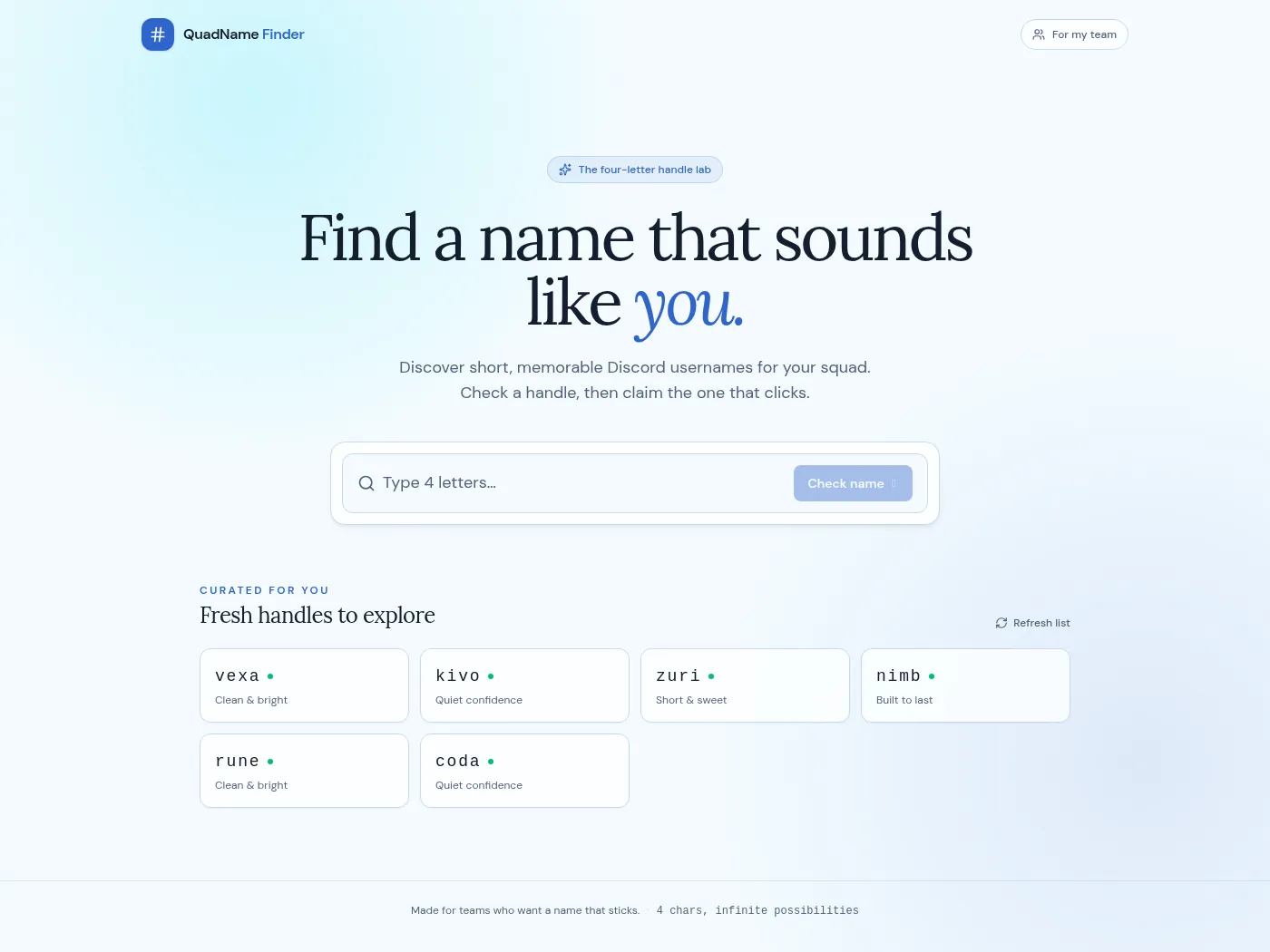 QuadName Finder