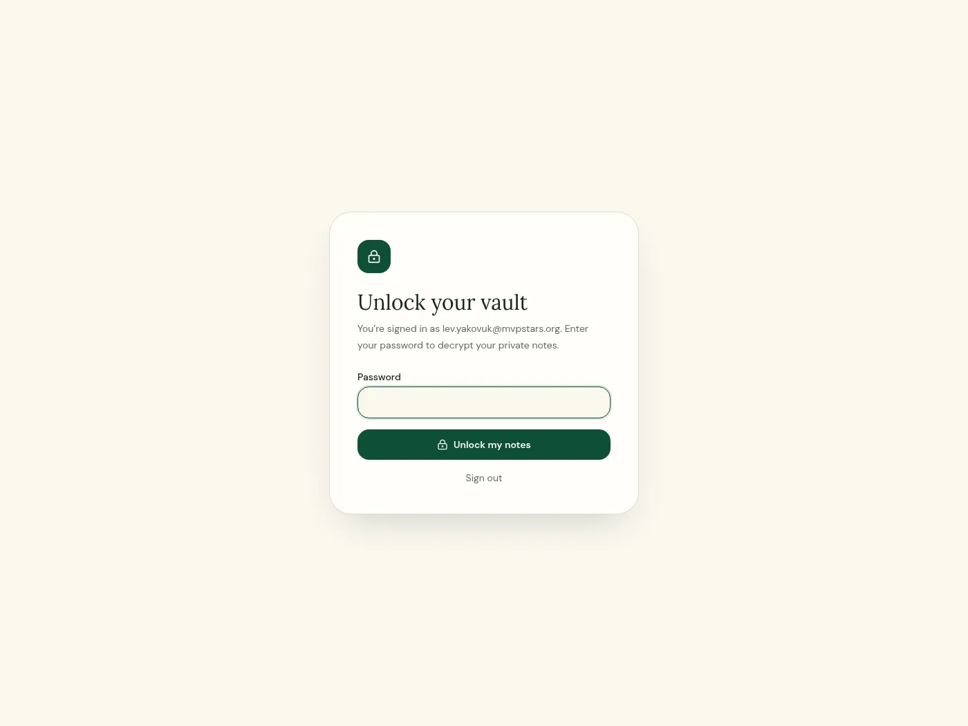 Secure Notes Vault