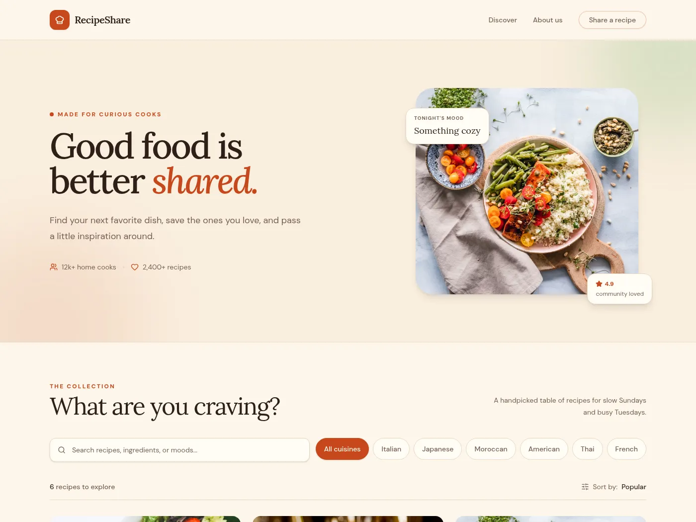 RecipeShare Hub
