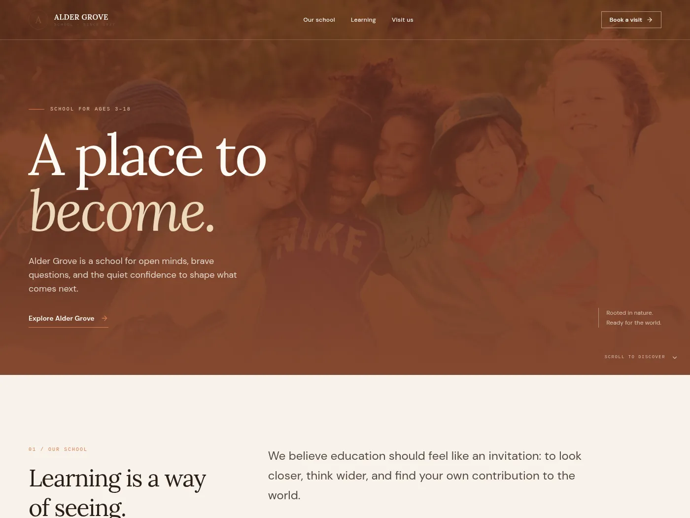 School Welcome Page