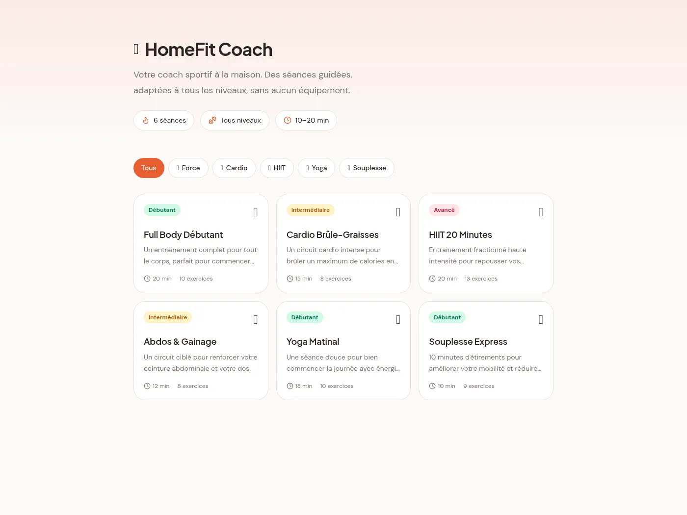 HomeFit Coach