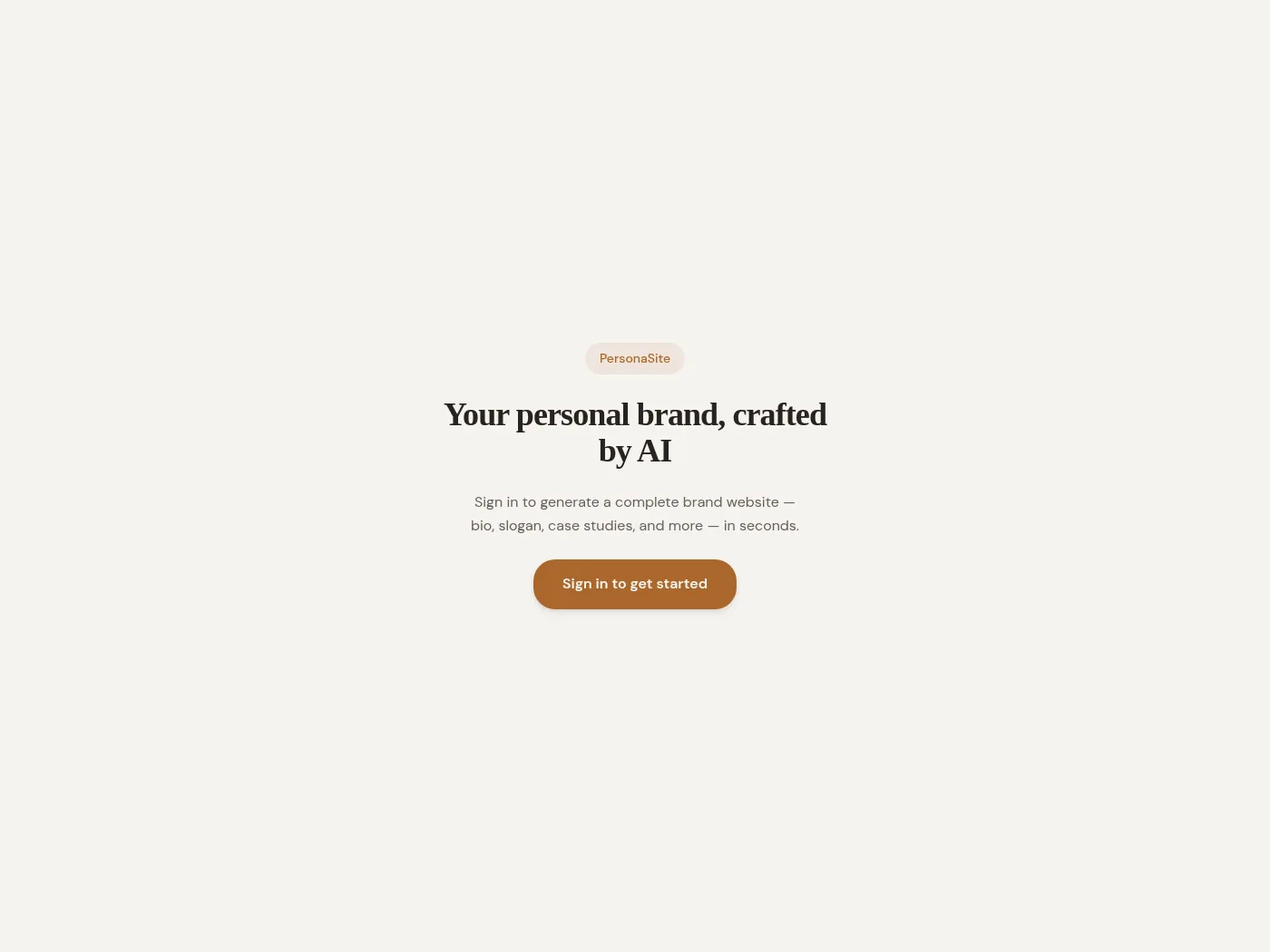 PersonaSite AI Generator