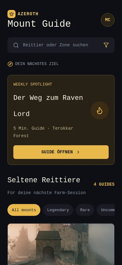 WoW Mount Guide App